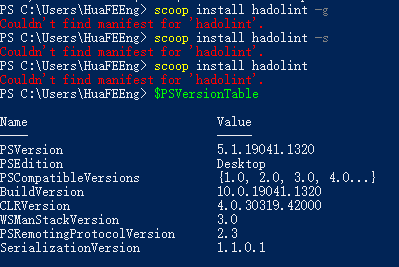 Can not install hadolint using scoop on Windows10 · Issue #952 · hadolint/hadolint · GitHub