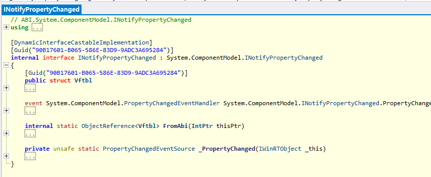 INotifyPropertyChanged is still projected to Microsoft.UI.Xaml.Data.INotifyPropertyChanged ...