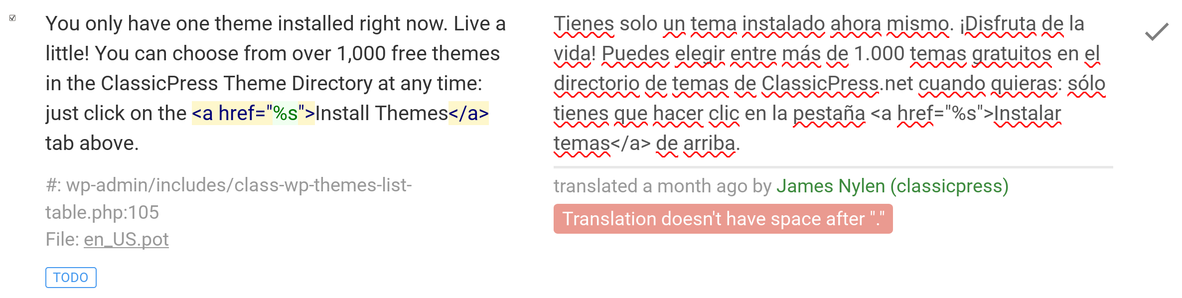 Translations: Issues with source strings · Issue #109 · ClassicPress/ClassicPress-v1 · GitHub
