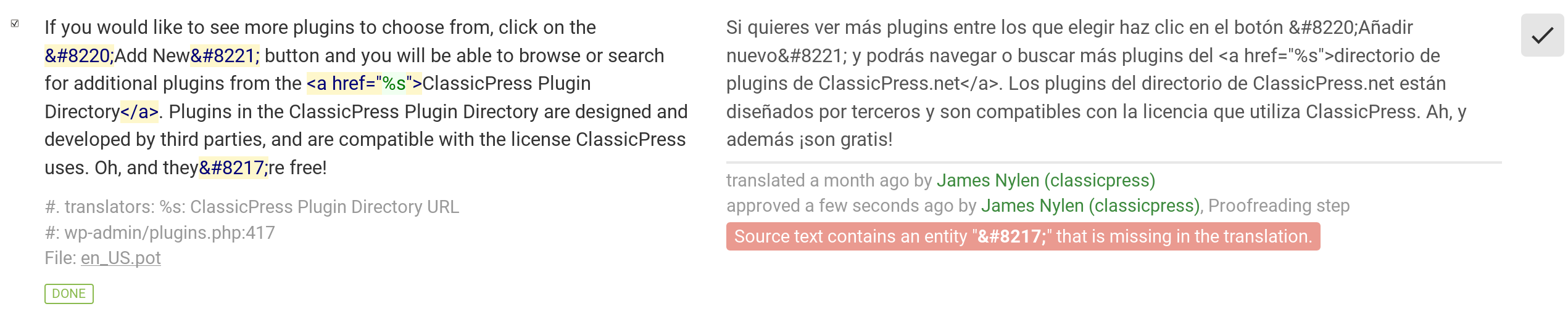 Translations: Issues with source strings · Issue #109 · ClassicPress ...