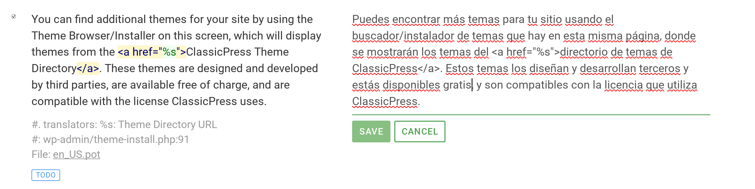 Translations: Issues with source strings · Issue #109 · ClassicPress ...