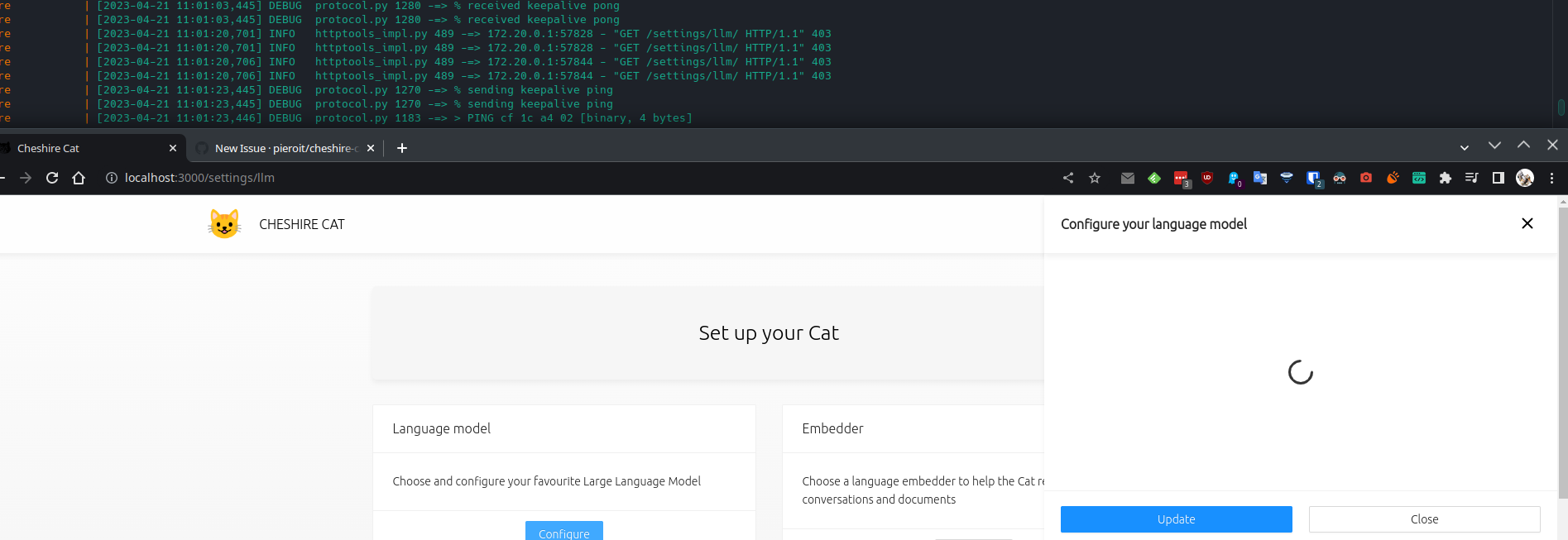 Impossible to configure a language model. error 403 · Issue #152 · cheshire-cat-ai/core · GitHub