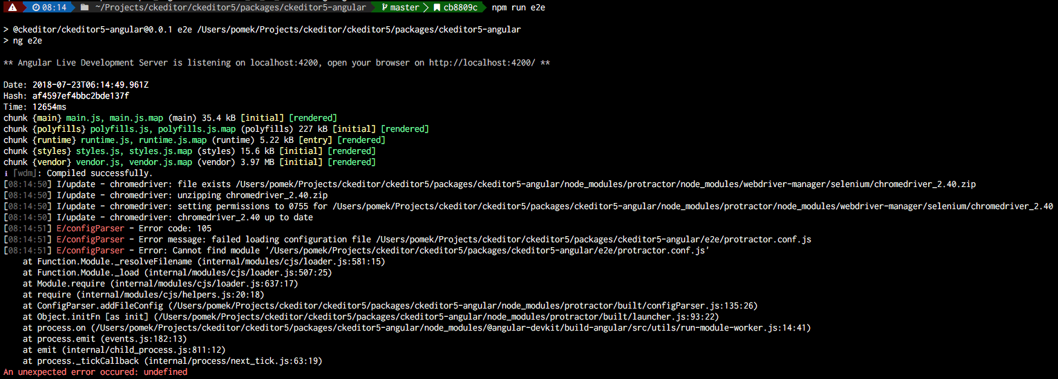 npm run e2e fails · Issue #12 · ckeditor/ckeditor5-angular · GitHub