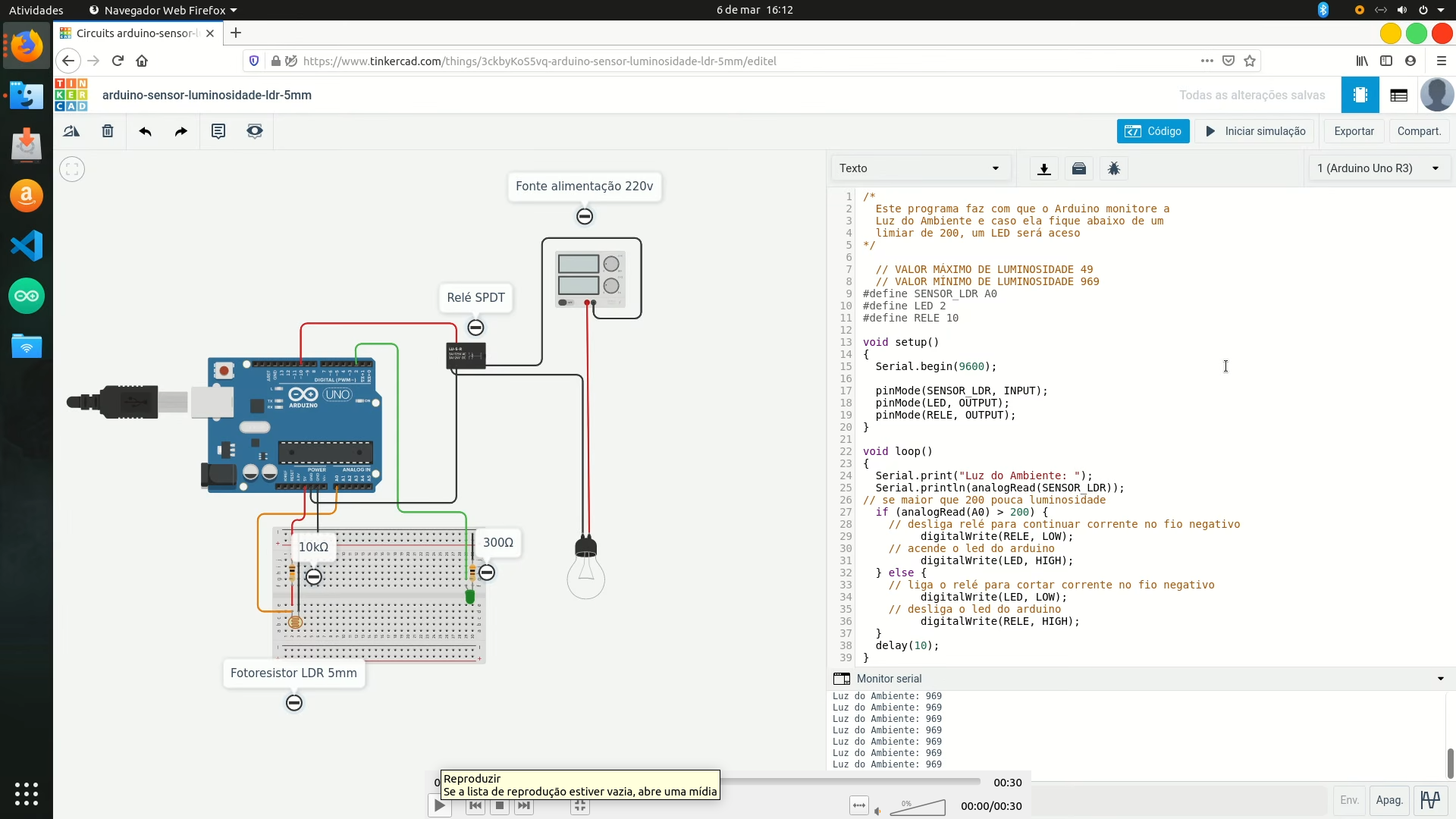 GitHub - sganzerla/arduino-sensor-luminosidade: Circuito simples que detecta luminosidade de ...