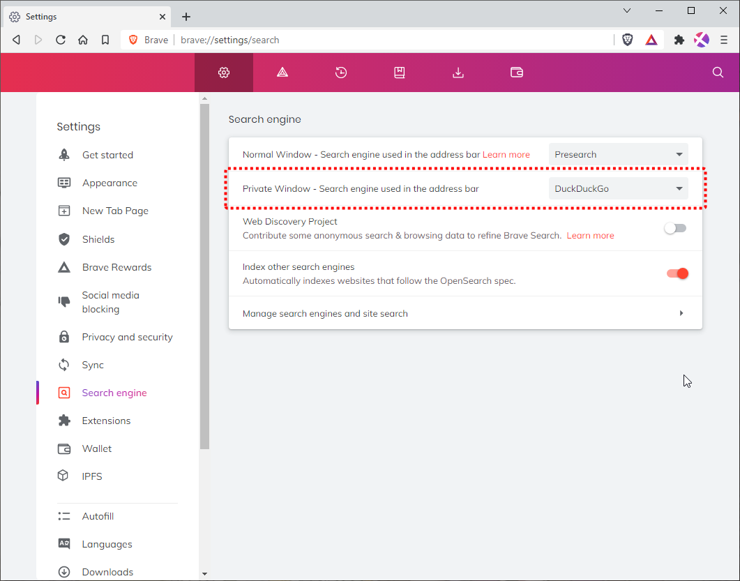 Can't change search engine in new tab on Private mode · Issue #25034 ...