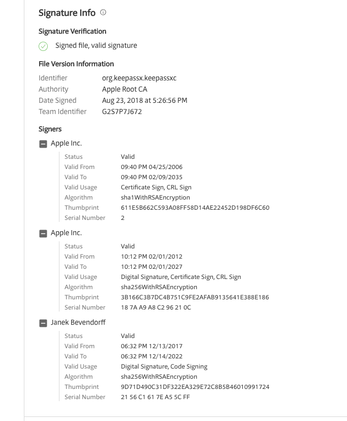 VirusTotal says code signature for KeePassXC-2.3.4.dmg is invalid ...