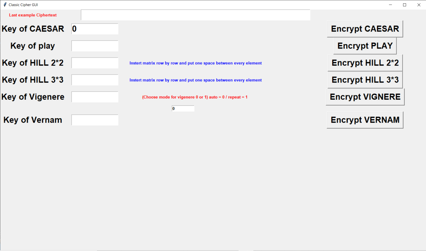 GitHub - omarahmed98/Classic-Ciphers: Classic ciphers application with ...