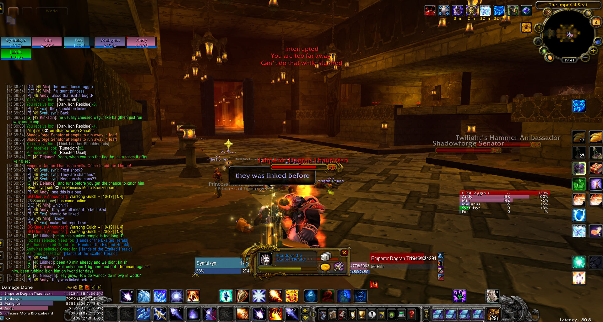 [Boss] Pulling "Princess Moira Bronzebeard" doesn't make the whole room ...