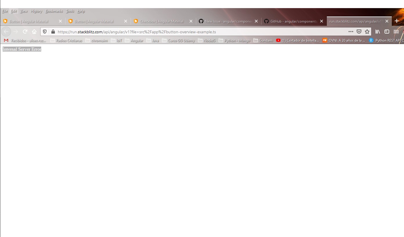 Stackblitz Does Not Run · Issue 18256 · Angularcomponents · Github