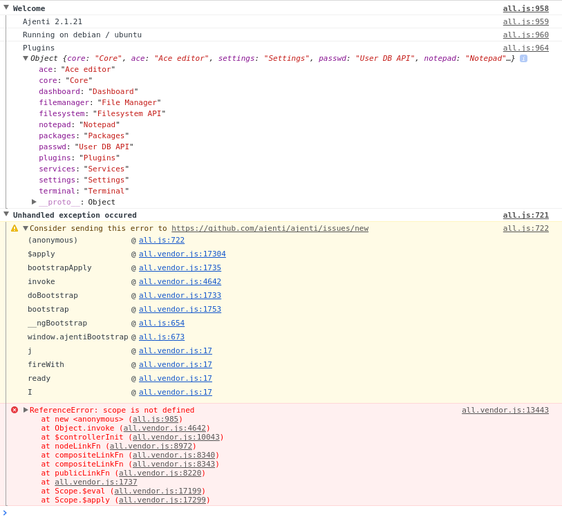 all.vendor.js:13443 ReferenceError: scope is not defined · Issue #1066 · ajenti/ajenti · GitHub