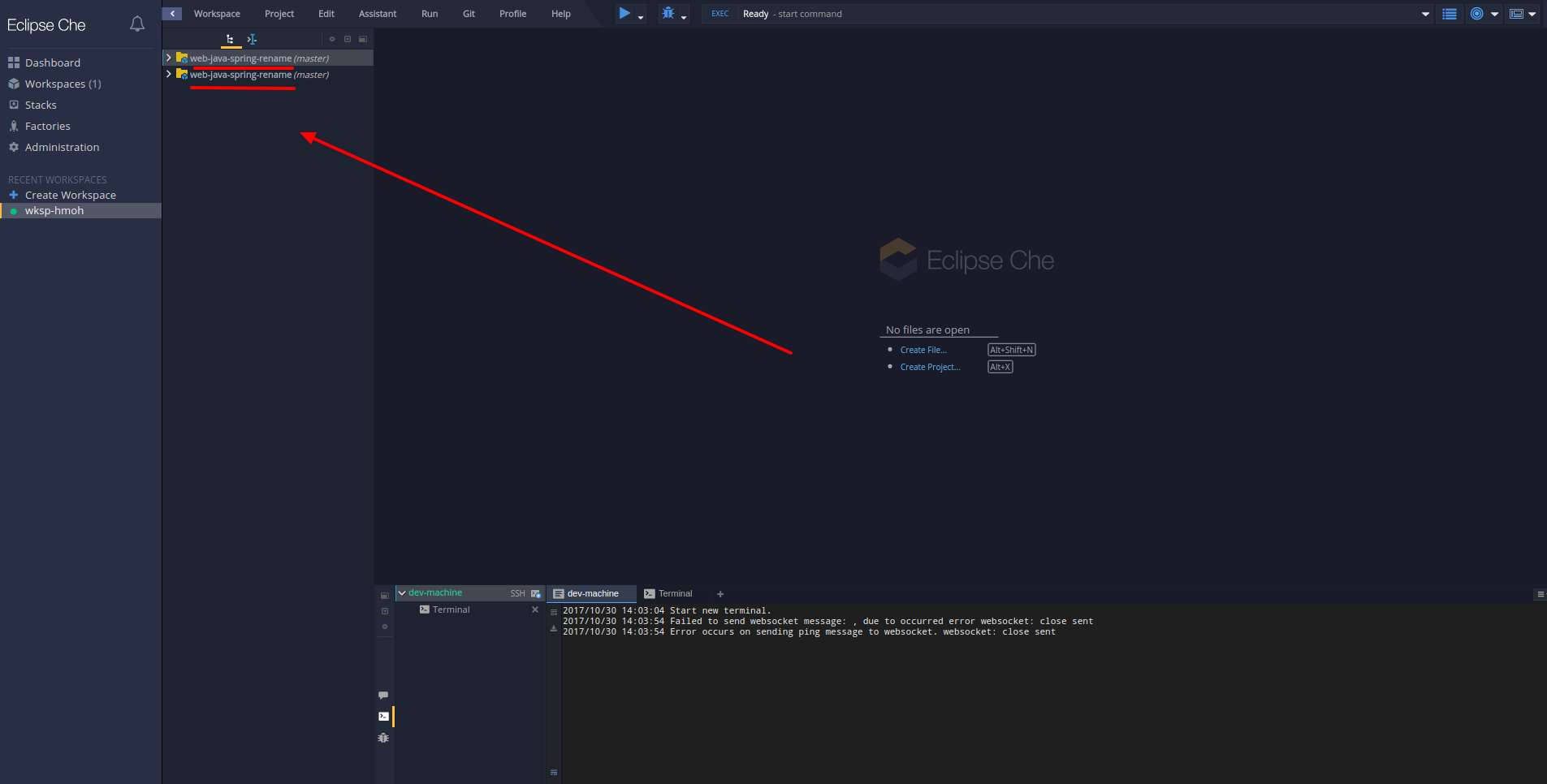 [che6 Branch] Project Root Folder Duplicate Is Created After Rename Project · Issue 7086