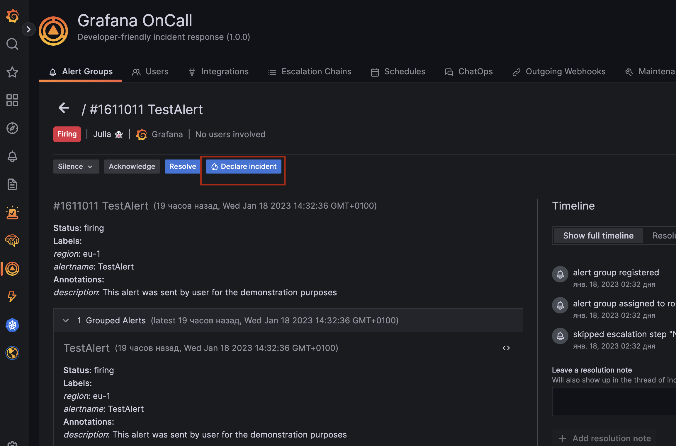 Docs for Declare Incident feature · Issue #1156 · grafana/oncall · GitHub