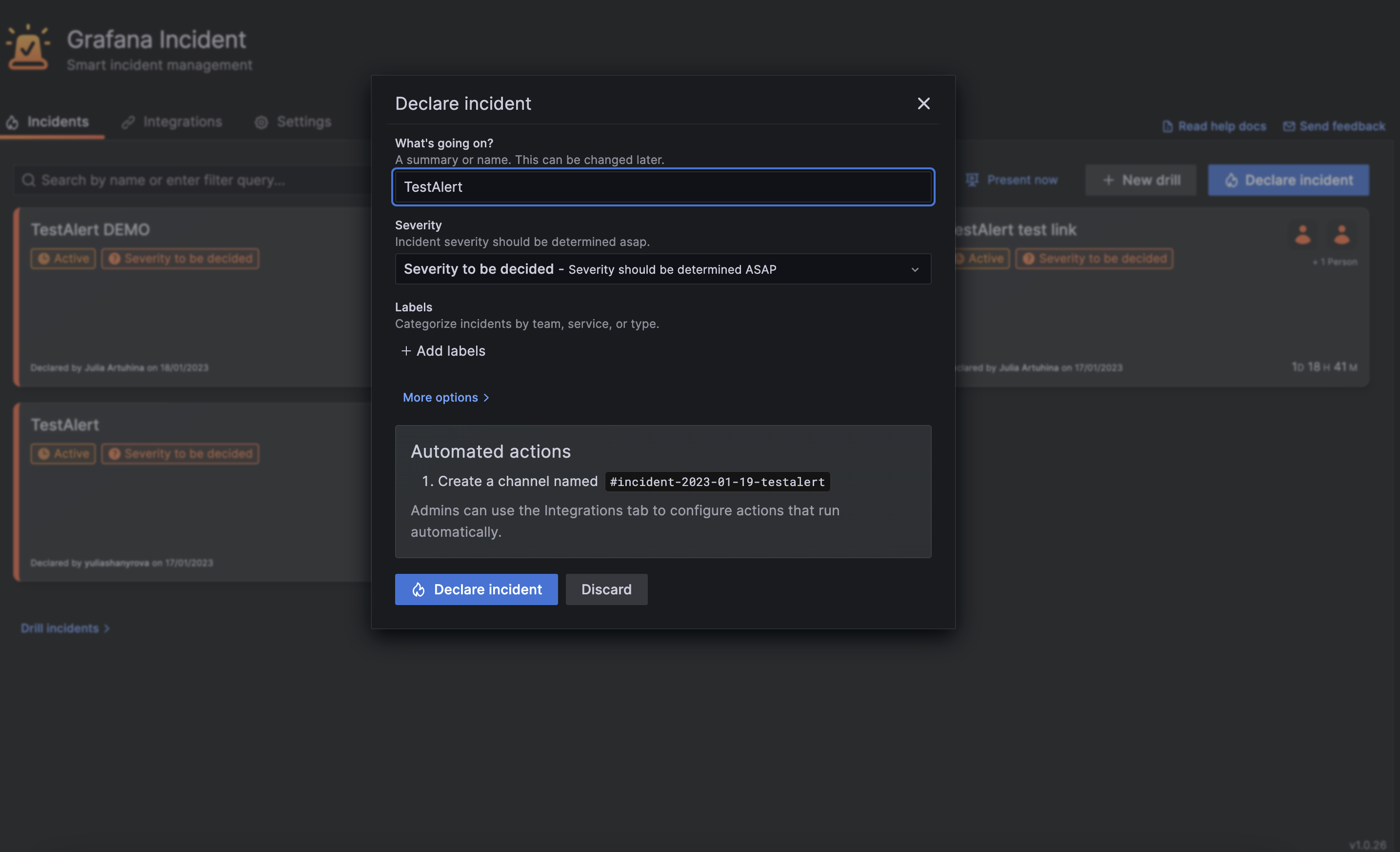 Docs for Declare Incident feature · Issue #1156 · grafana/oncall · GitHub