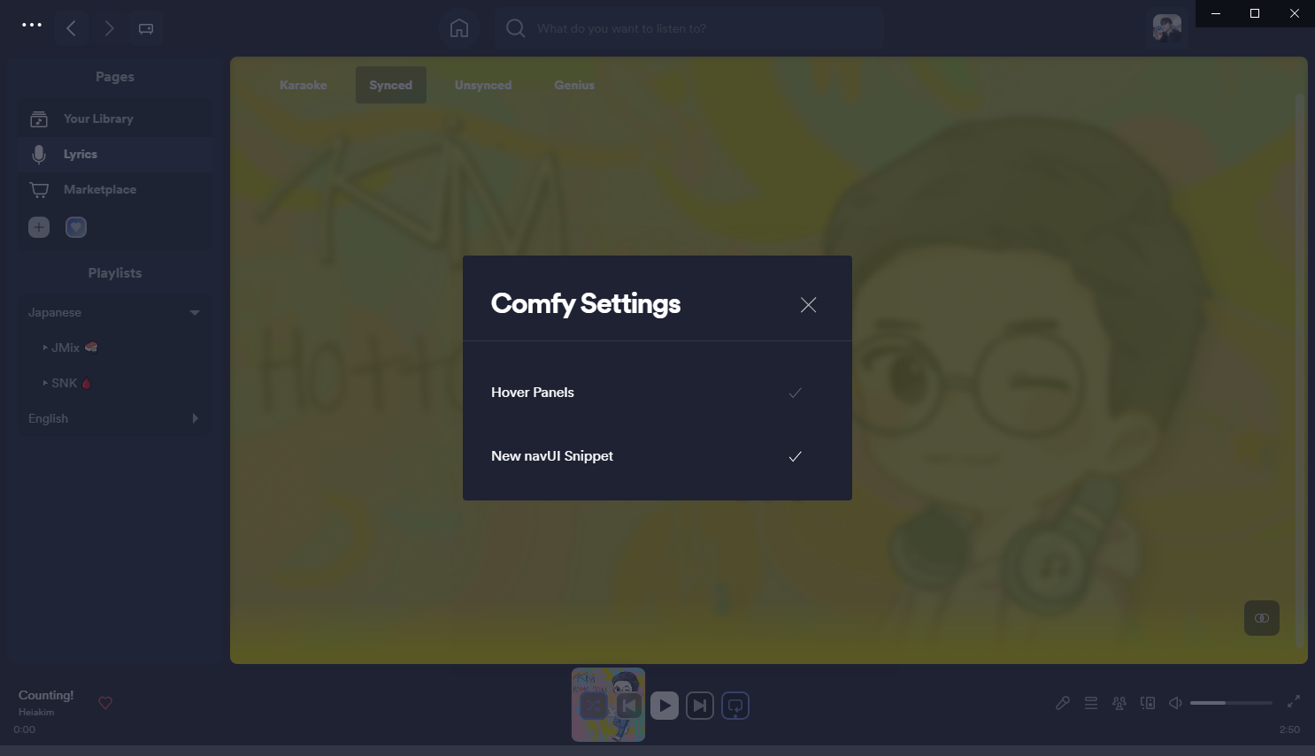Song album art used to be in the background · Issue #97 · Comfy-Themes/Spicetify · GitHub