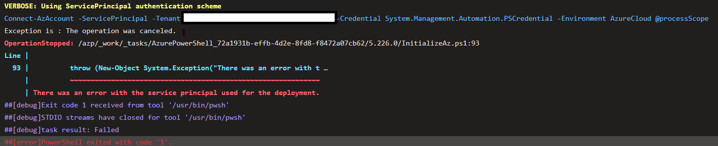 [bug] Azurepowershell 5 Error The Operation Was Canceled Appears After 2 Minutes · Issue
