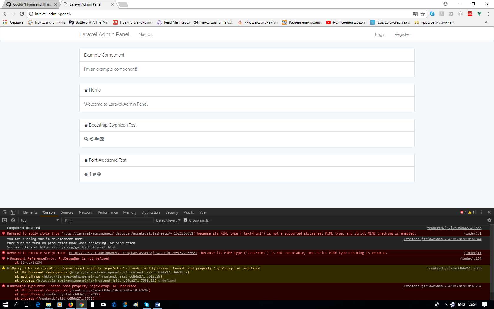 Couldn't login and UI issue · Issue #191 · FTXInfotech/laravel-adminpanel · GitHub