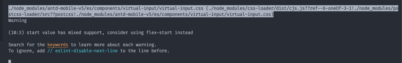 virtual-input.css warn: start value has mixed support, consider using flex-start instead · Issue ...