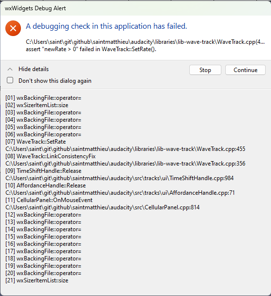 Dropping a clip from another track with different sample rate doesn't work · Issue #4808 ...