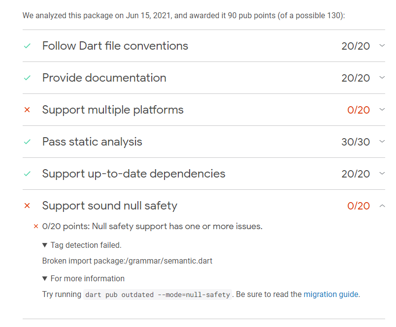 Unknown reason cause Pub.dev Null safety check failed · Issue #910 · dart-lang/pana · GitHub