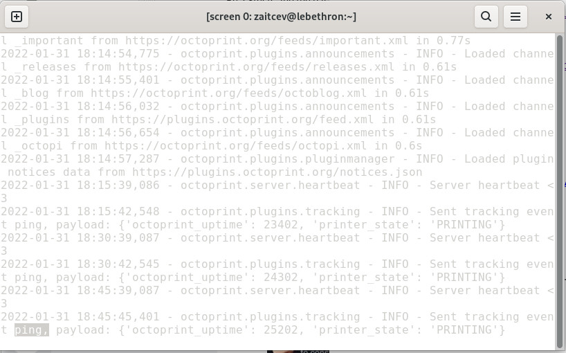Standard output is unreadable on console · Issue #4396 · OctoPrint/OctoPrint · GitHub