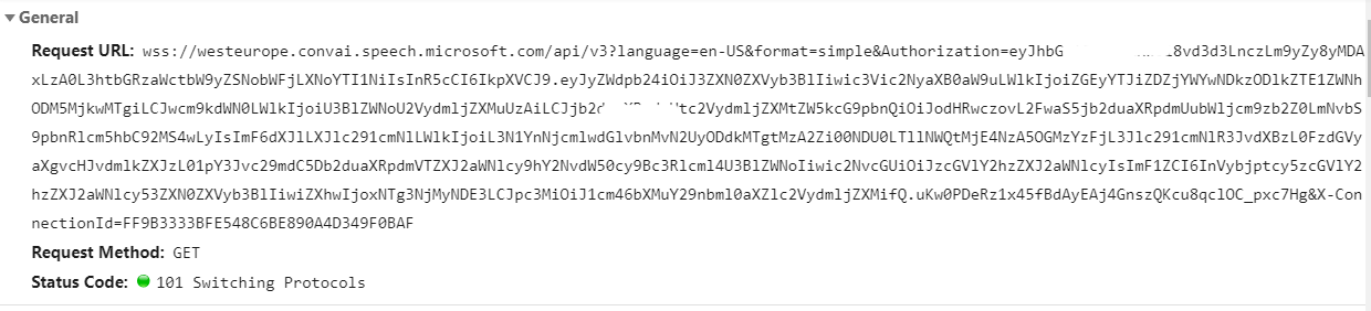 Websocket Statuscode 101 Switching Protocols When Send Event On Direct 4444