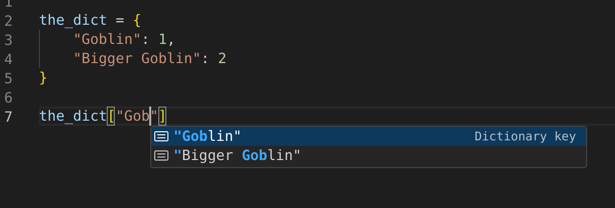 Dict key autocomplete not working when importing the dictionnary · microsoft pylance-release ...