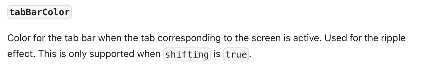 Tabbarcolor Is Not Working In React Navigationmaterial Bottom Tabs And Using React Native