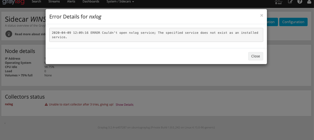 Couldn't open nxlog service · Issue #390 · Graylog2/collector-sidecar · GitHub