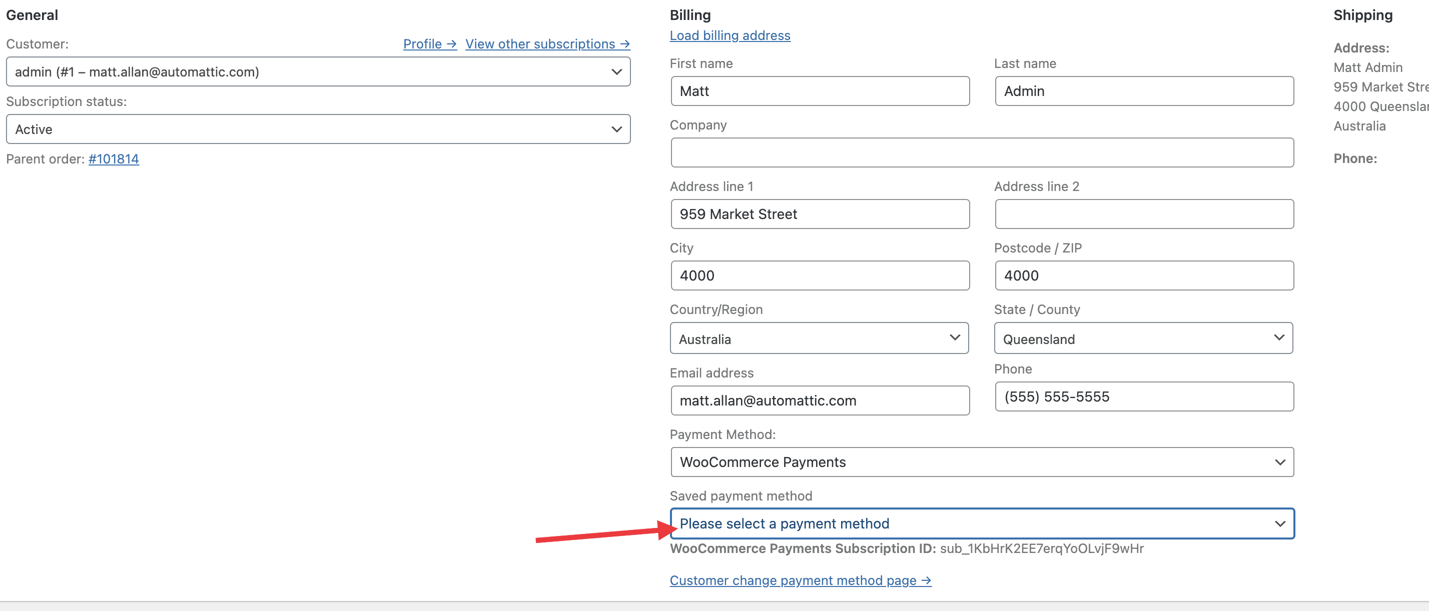 Cannot update subscriptions on Edit Subscription page when the customer ...