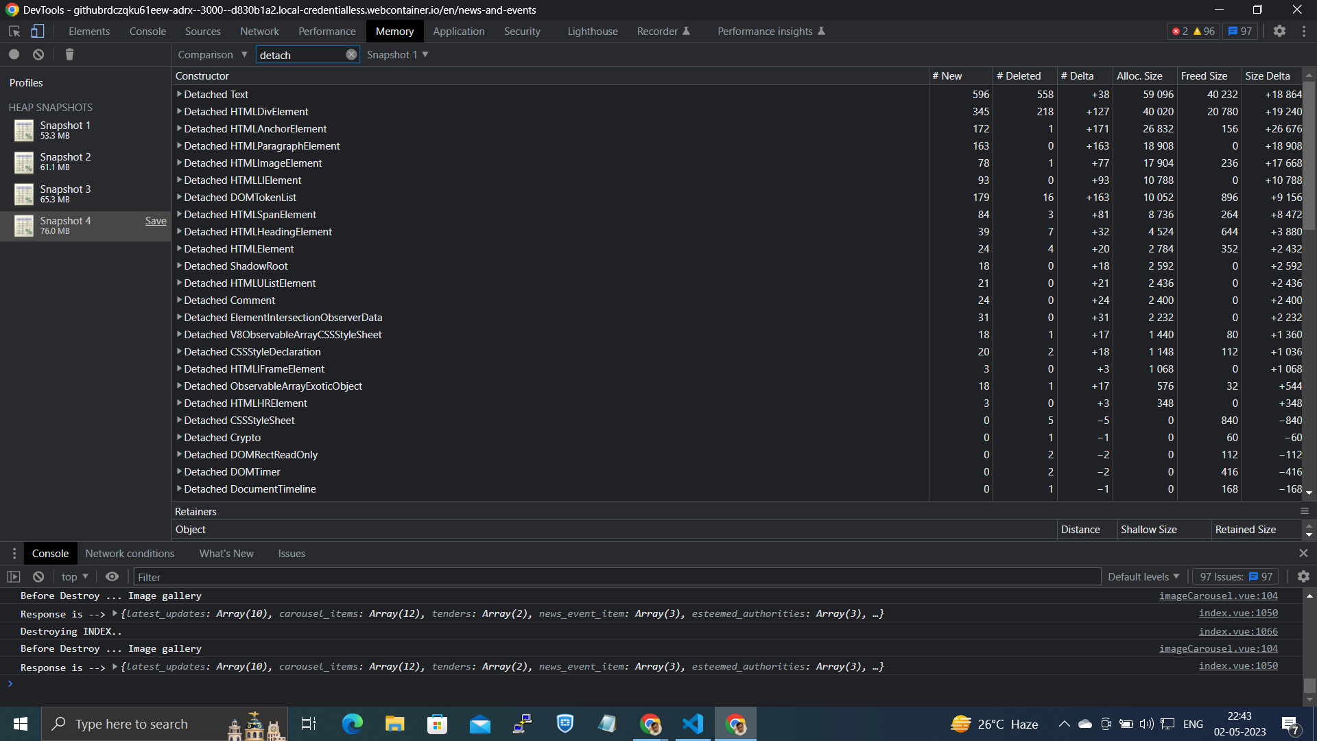 Memory Leak In Nuxt 2 Website · Issue 20621 · Nuxtnuxt · Github 9386