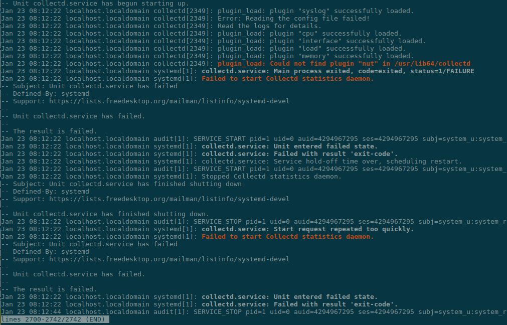 Failed to start collectd statistics daemon · Issue #2655 · collectd ...