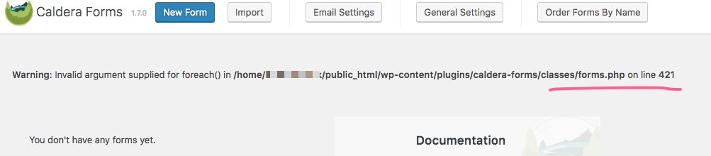 Invalid argument supplied for foreach() inclasses/forms.php on line 421 · Issue #2575 ...
