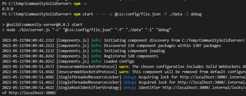 Cannot log debug-level message on Windows · CommunitySolidServer CommunitySolidServer ...