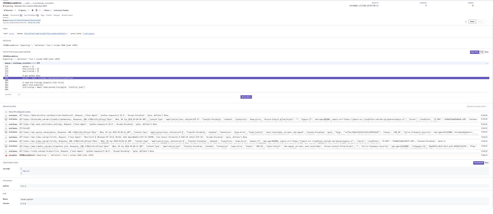 JSONDecodeError: Unterminated string starting at: line 1 column 1436 (char 1435) · Issue #3245 ...