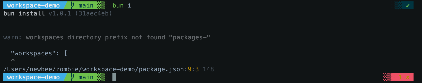 workspaces config wildcard not fully supported · Issue #5223 · oven-sh/bun · GitHub