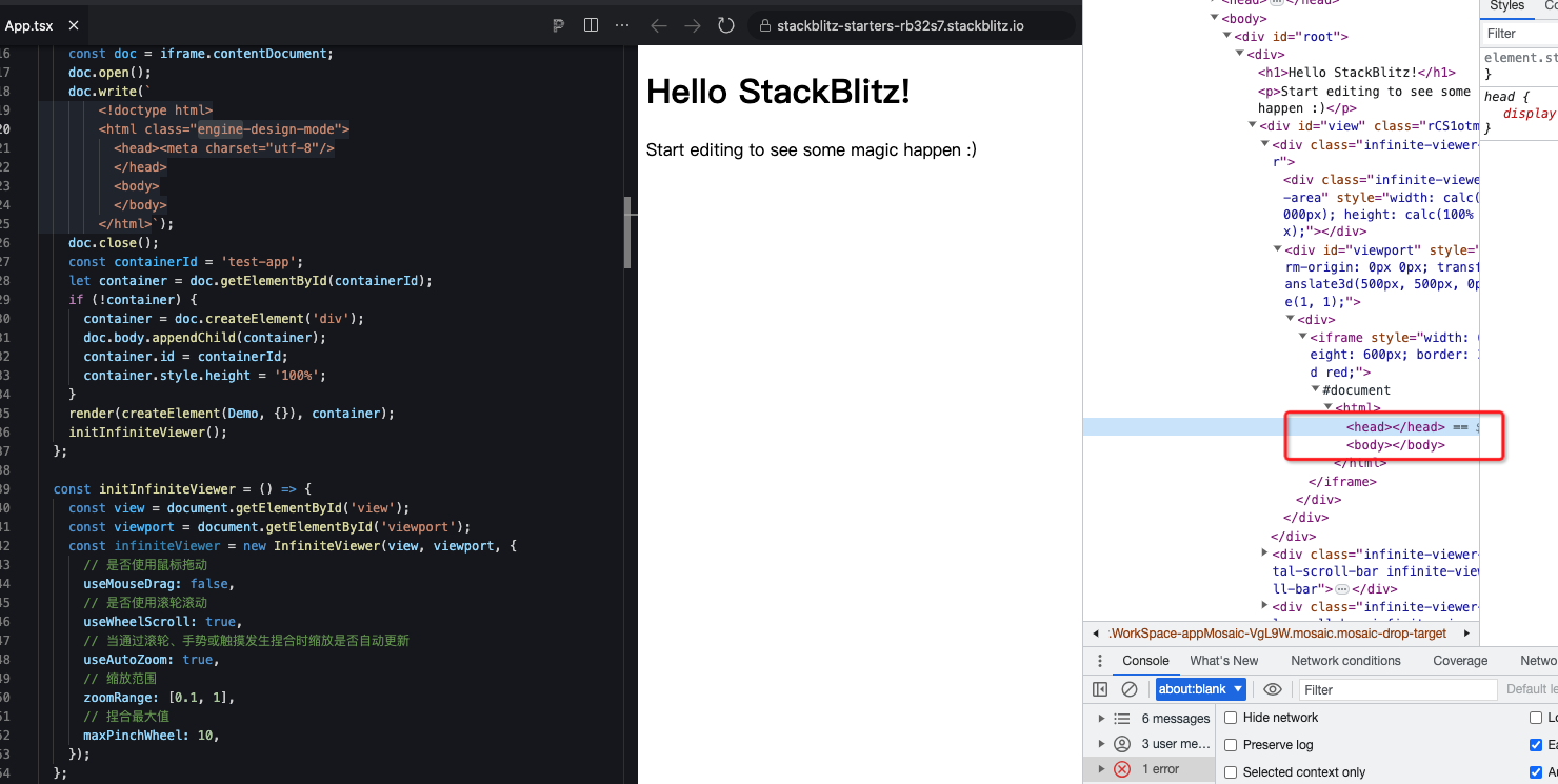 new InfiniteViewer will empty the iframe · Issue #52 · daybrush/infinite-viewer · GitHub