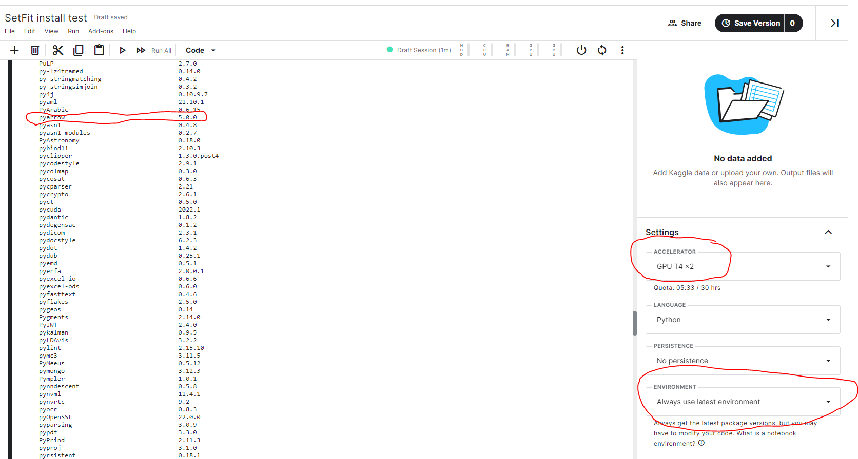 Unable to install setfit in Kaggle Notebook · Issue #294 · huggingface/setfit · GitHub