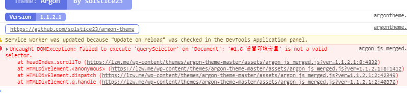 [bug] 侧栏目录导航链接报错问题 · Issue #105 · solstice23/argon-theme · GitHub
