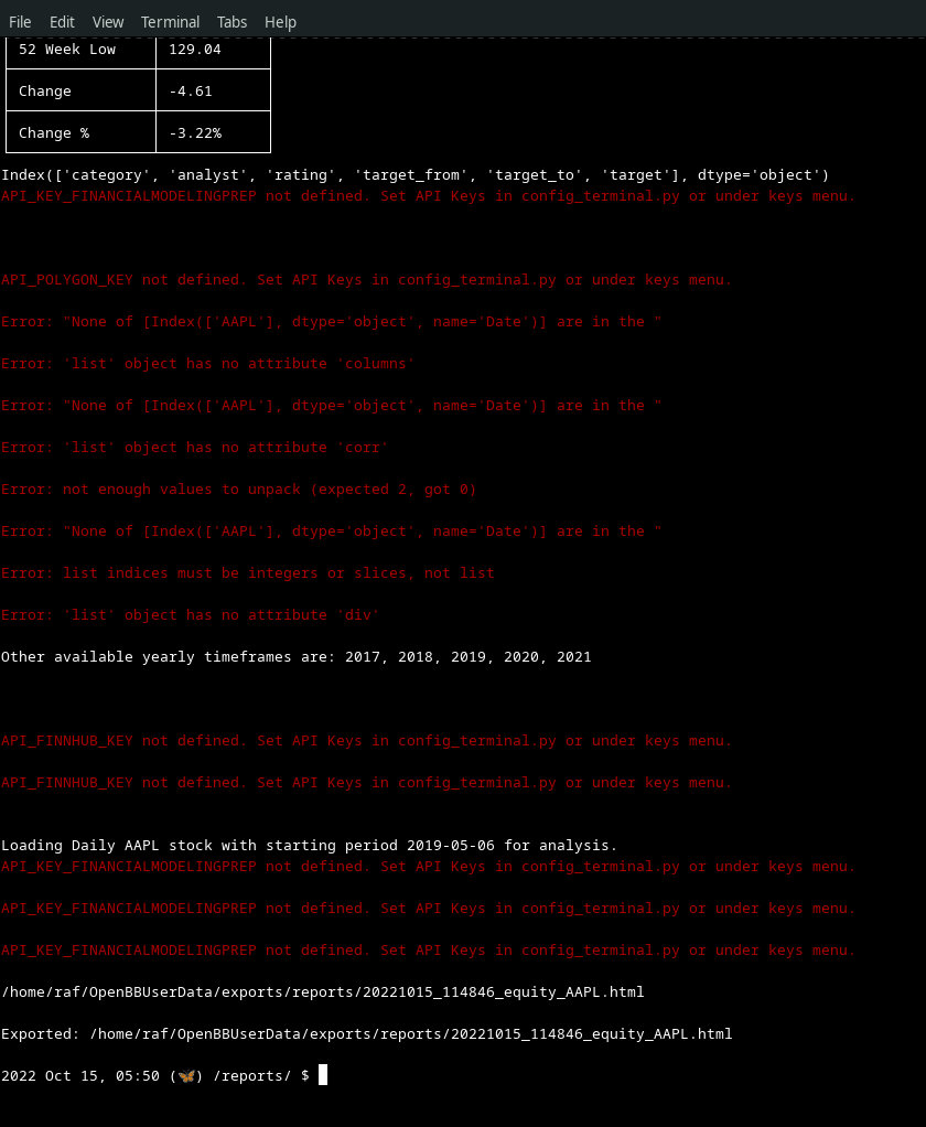 [Bug] Errors not handled in reports / equity · Issue #2860 · OpenBB-finance/OpenBB · GitHub