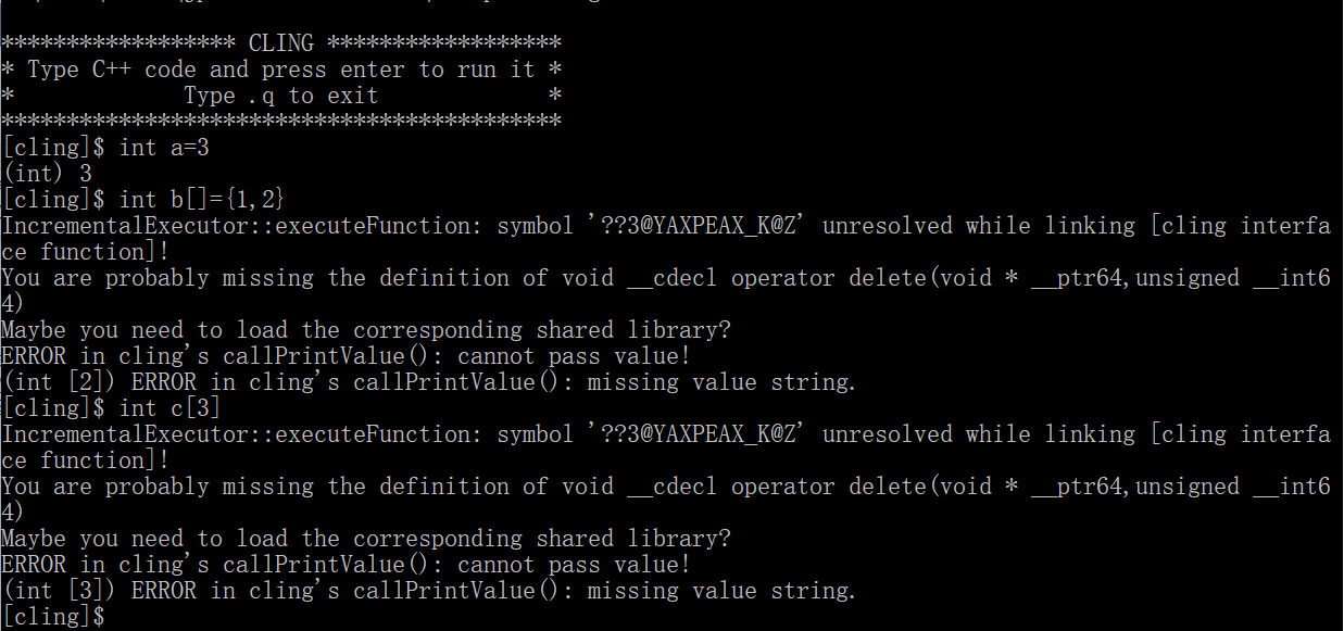 Define and initialiation array error! · Issue #218 · root-project/cling · GitHub