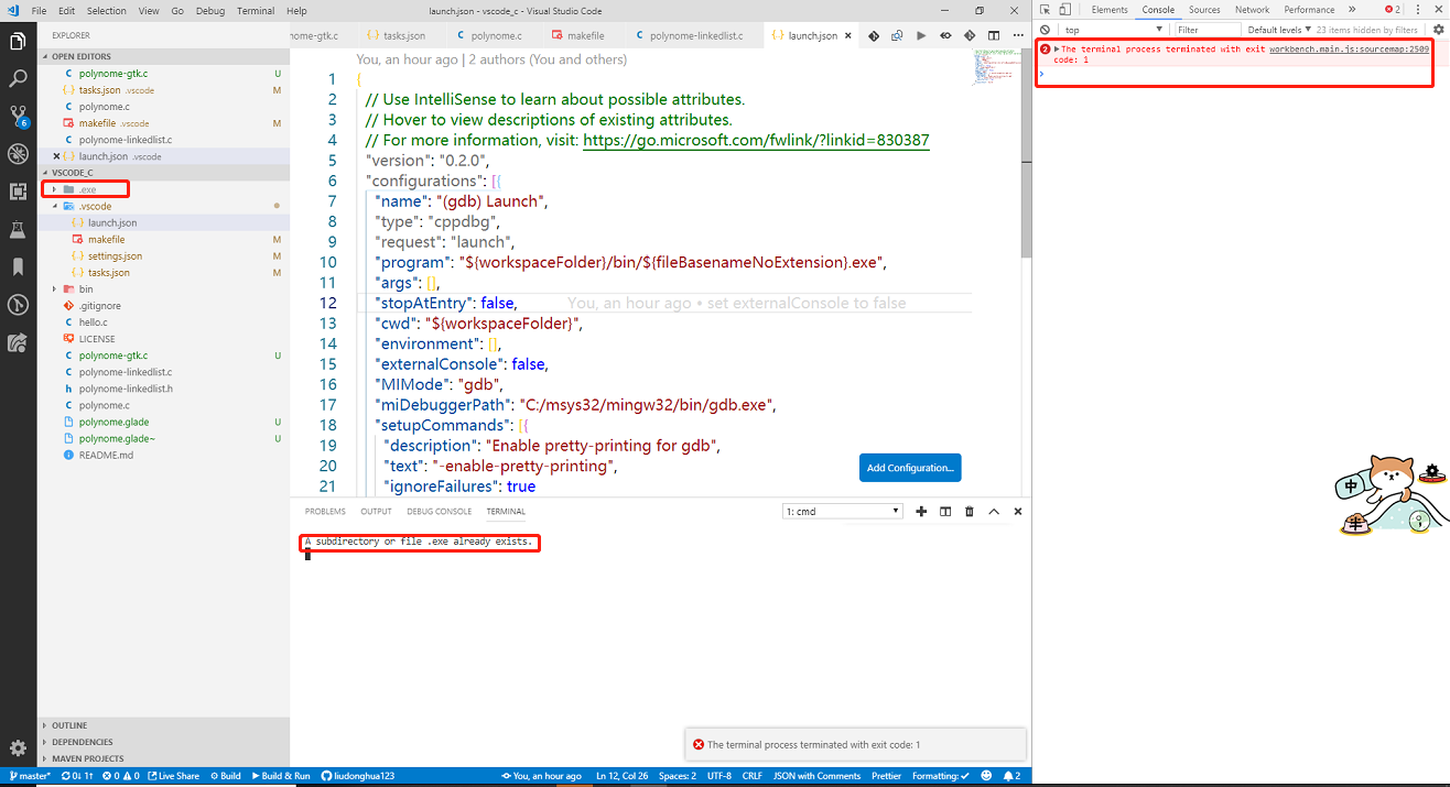 Unable to start integrated terminal (a subdirectory of file .exe already exists) · Issue #65183 ...