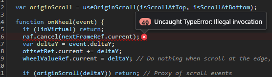 Uncaught TypeError: Illegal invocation at HTMLDivElement.onWheel What is this ? · Issue #145 ...