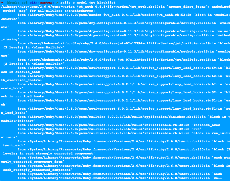 Error with JWTBlackList in rails 6 · Issue #153 · waiting-for-dev/devise-jwt · GitHub