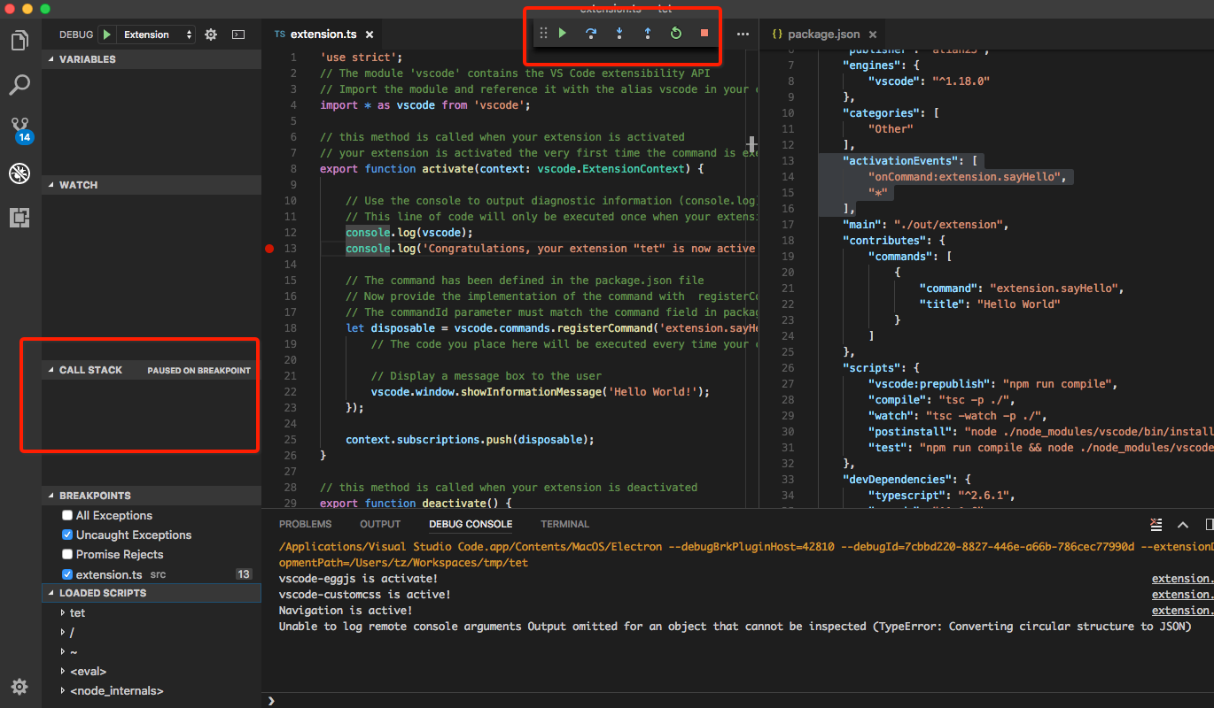 Extensions Debug breakpoint don't work · Issue #38364 · microsoft/vscode · GitHub