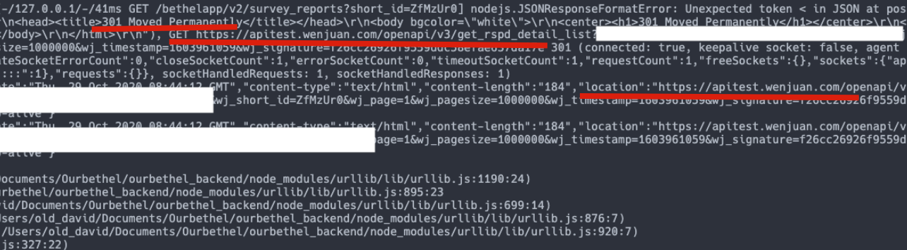 nodejs.JSONResponseFormatError: Unexpected token