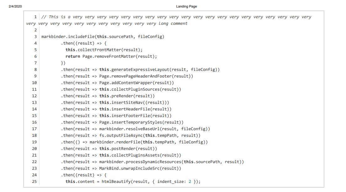 Improve support for code blocks that have long code statements · Issue #1017 · MarkBind/markbind ...