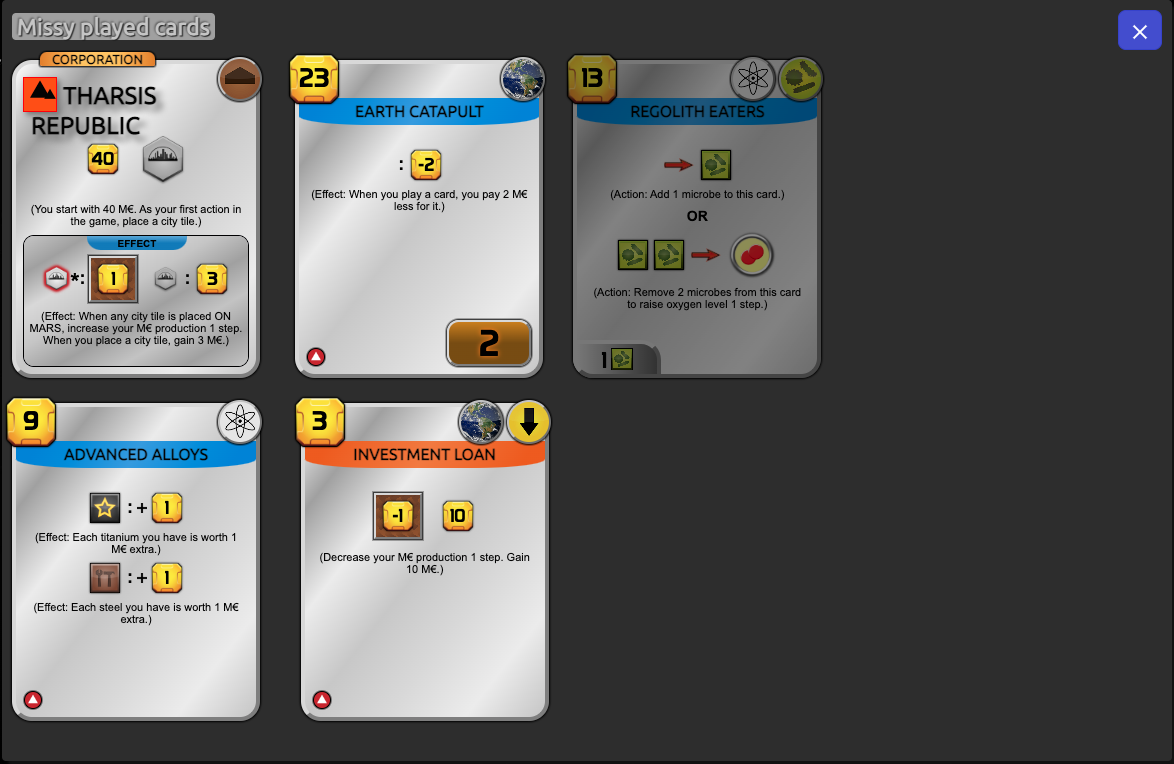 Tharsis Republic bonus not applying · Issue #5132 · terraforming-mars/terraforming-mars · GitHub