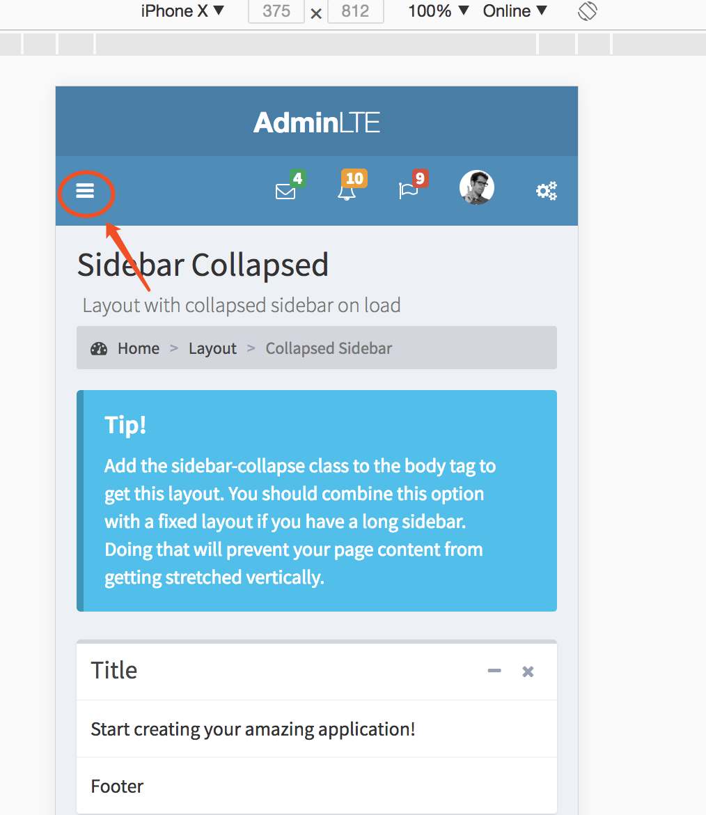 mobile sidebar bug · Issue #1864 · ColorlibHQ/AdminLTE · GitHub