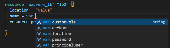 Autocomplete in the expression token "${}" · Issue #974 · hashicorp/terraform-ls · GitHub