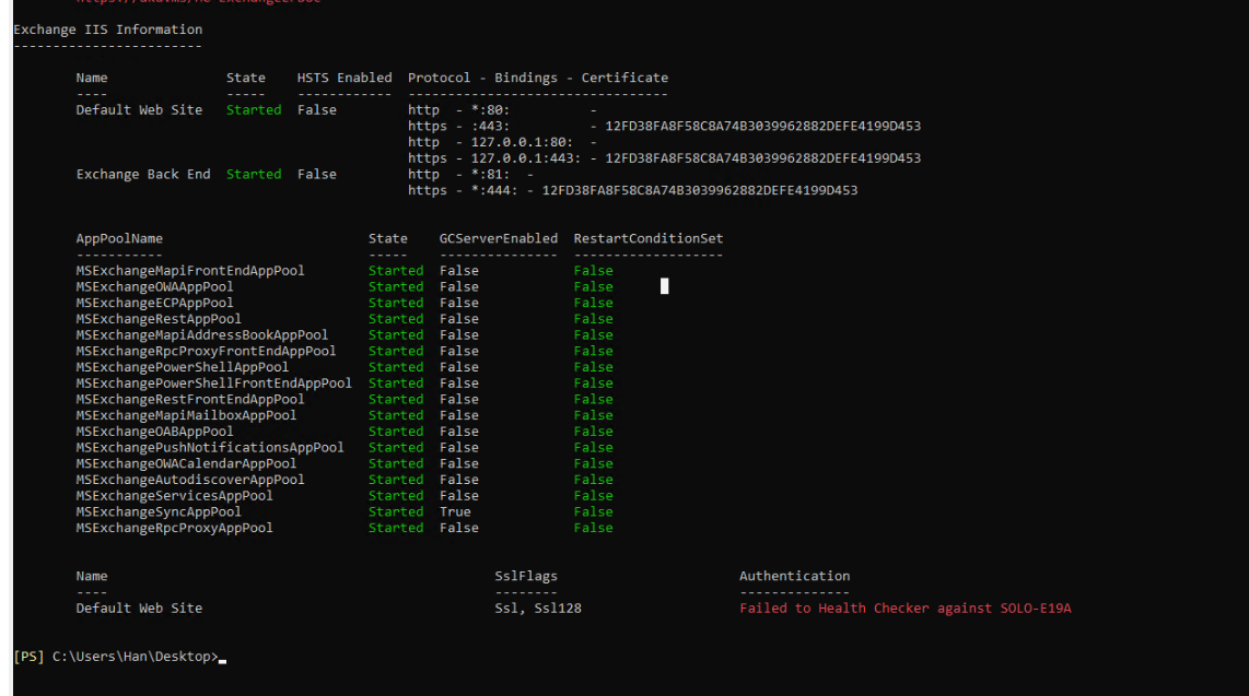 [Issue] - Health Checker false information provided in report due to an exception · Issue #1885 ...